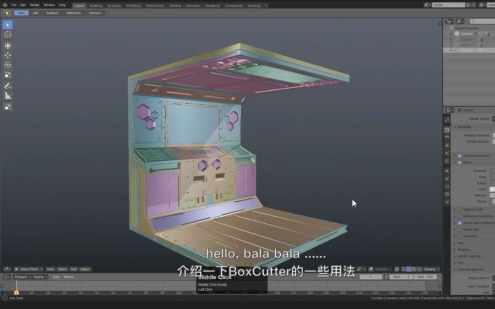 Blender插件 - boxcutter基本操作练习（详细中文笔记）_哔哩哔哩_bilibili