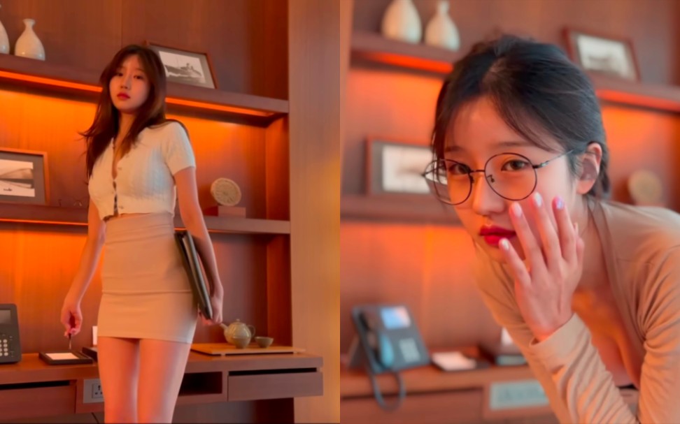 4k Korean Girl Office Look Book-一条不愿意透露颜色的大腿-一条不愿意透露颜色的大腿-哔哩哔哩视频