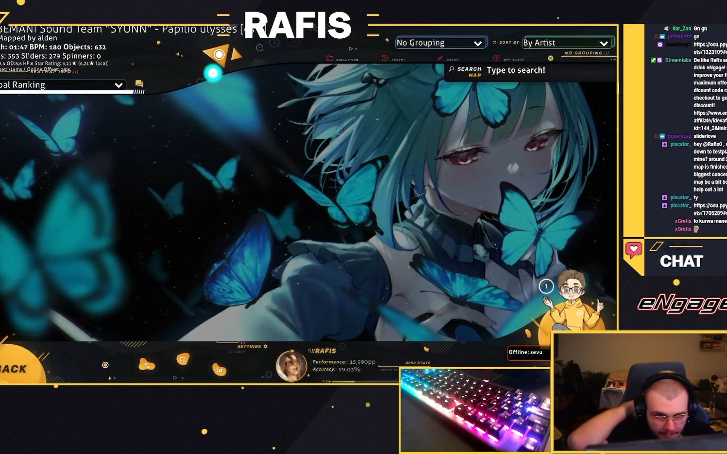 【osu!】Rafis 2022.2.23 直播录像_哔哩哔哩bilibili