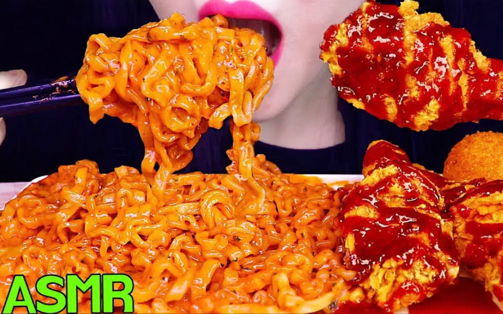 新 【jane asmr】 辣火鸡面+芝士辣酱炸鸡_哔哩哔哩 (゜-゜)つロ 干杯~-bilibili
