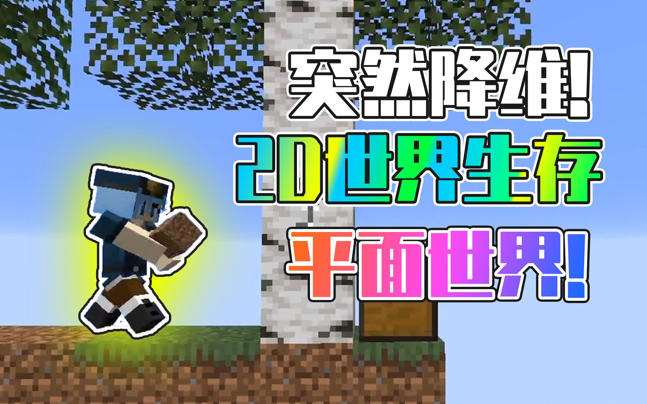 MC变成了【2D平面游戏】！【突然降维】！如何【生存下去】？【MC平面生存】第一期_哔哩哔哩_bilibili