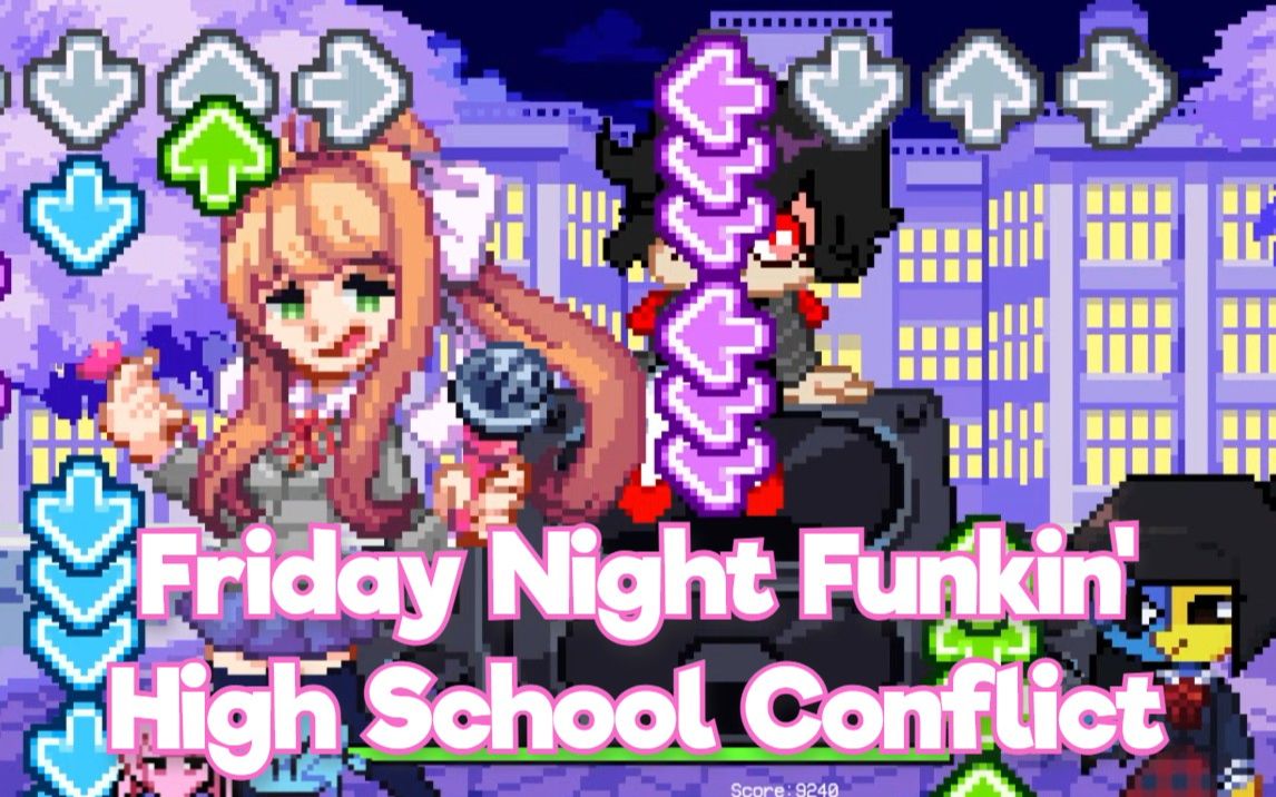 Friday Night Funkin' MOD曲目 - High School Conflict_哔哩哔哩_bilibili