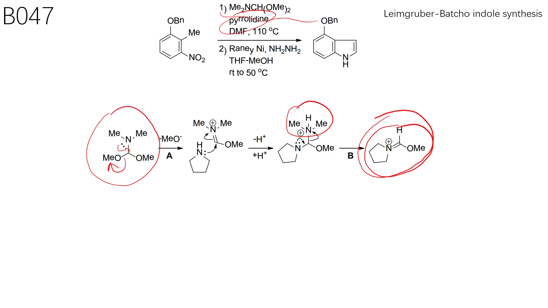 福山机理B047，演习で学ぶ+有机反応机构，福山+透。Leimgruber Batcho Indole Synthesis_哔哩哔哩_bilibili