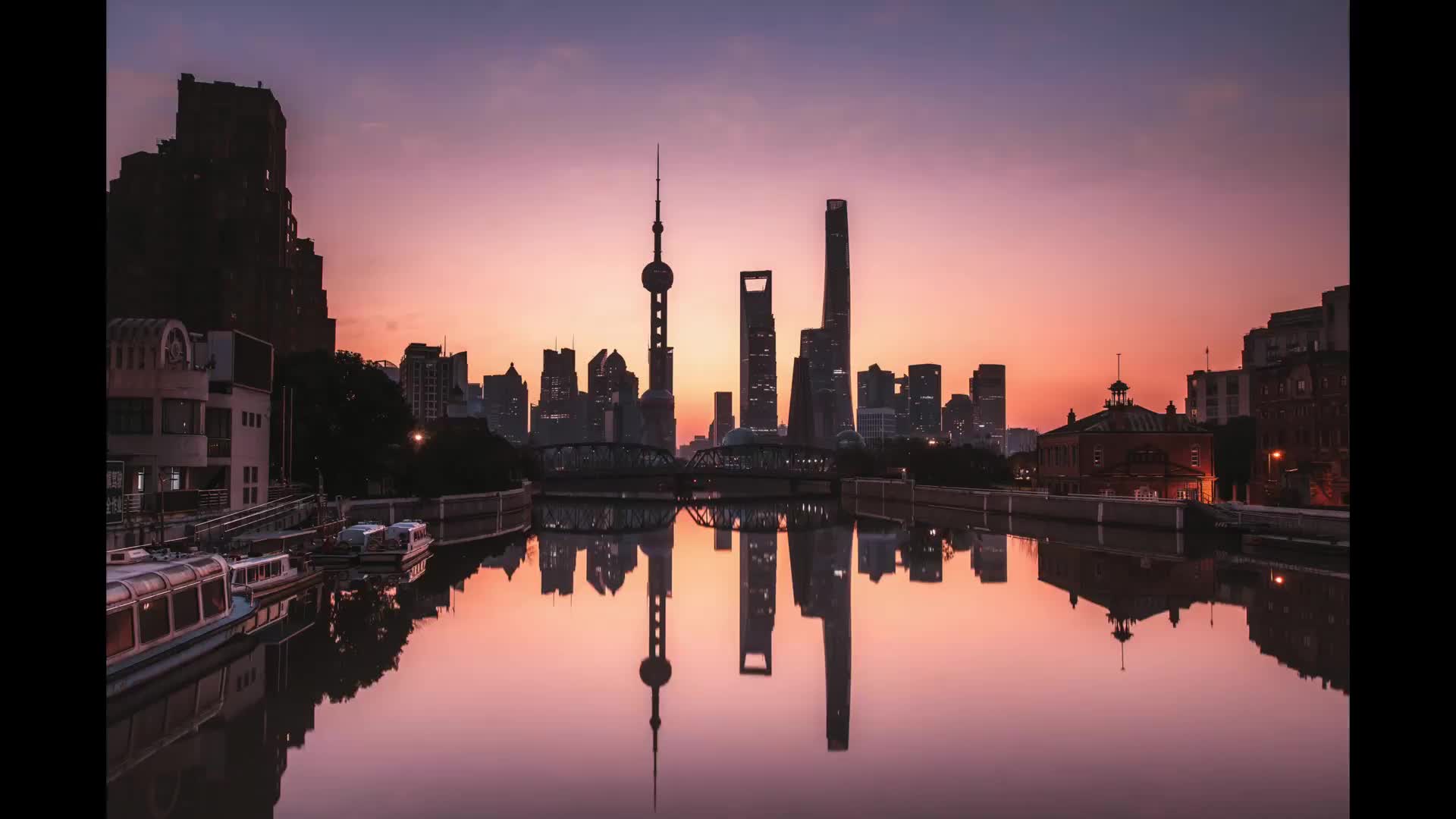 乍浦路桥（法师桥）陆家嘴日出延时摄影_哔哩哔哩_bilibili