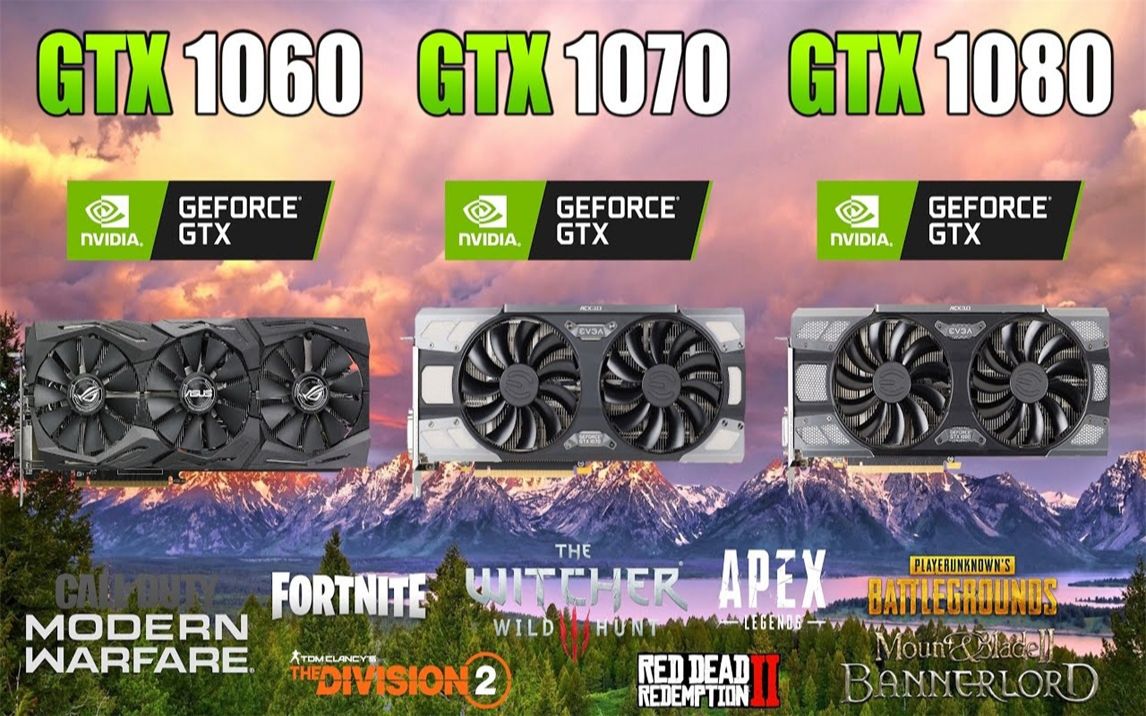 GTX 1060 6G vs GTX 1070 vs GTX 1080 显卡游戏性能测试对比（1080P分辨率，CPU为i9-9900KS ...