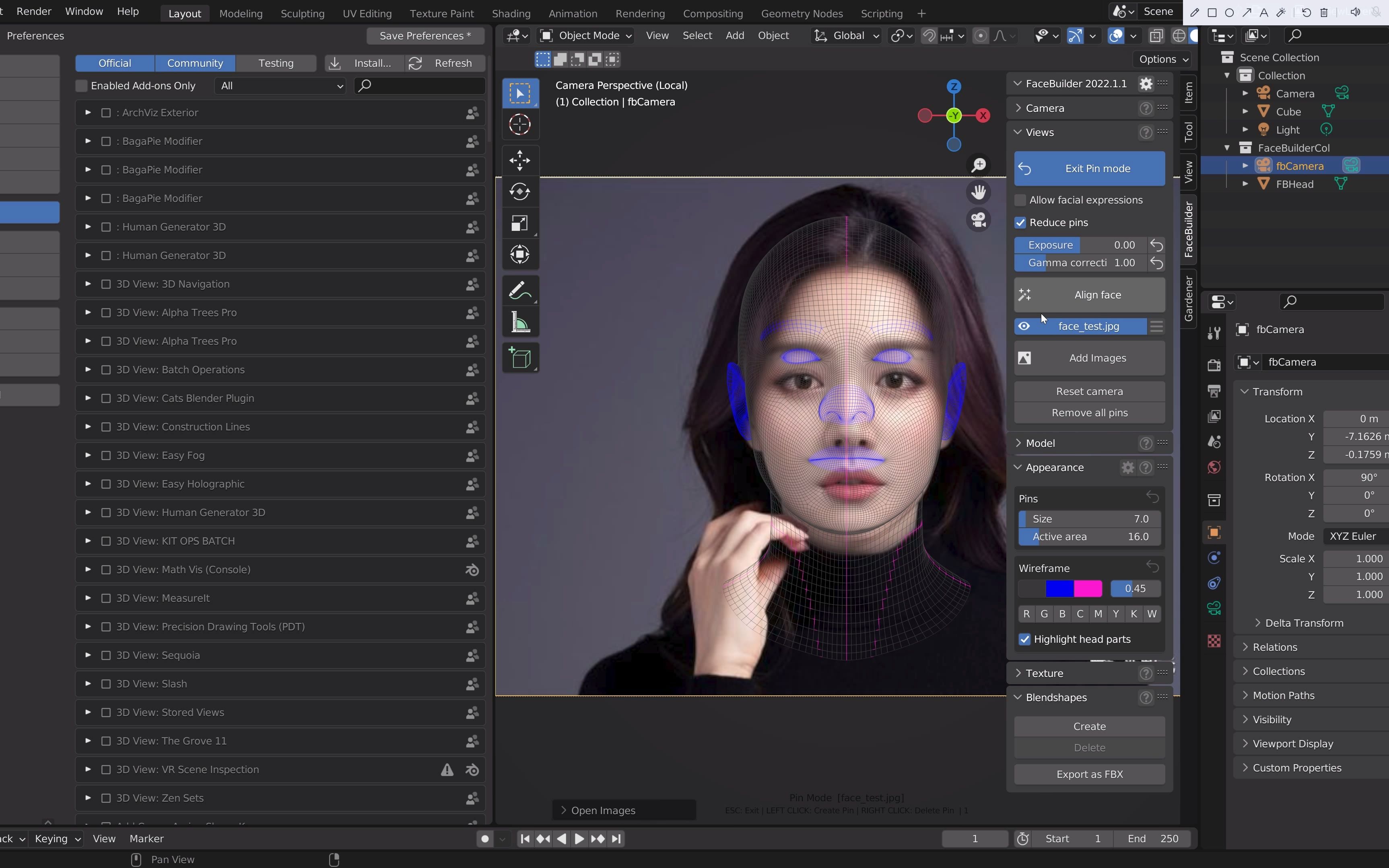 龚老师 Keen Tools FaceBuilder 照片生成模型 使用方法