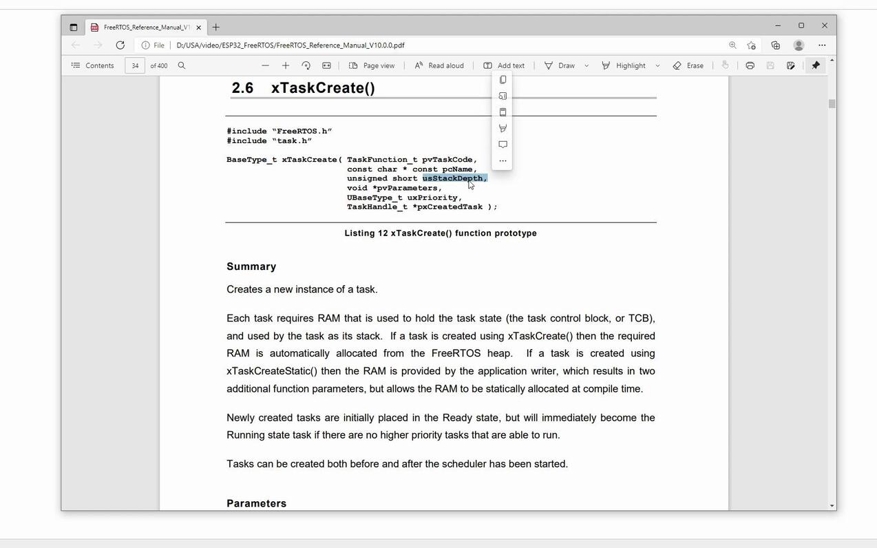ESP32_freeRTOS教程九：Task堆栈设置和调试 - 哔哩哔哩