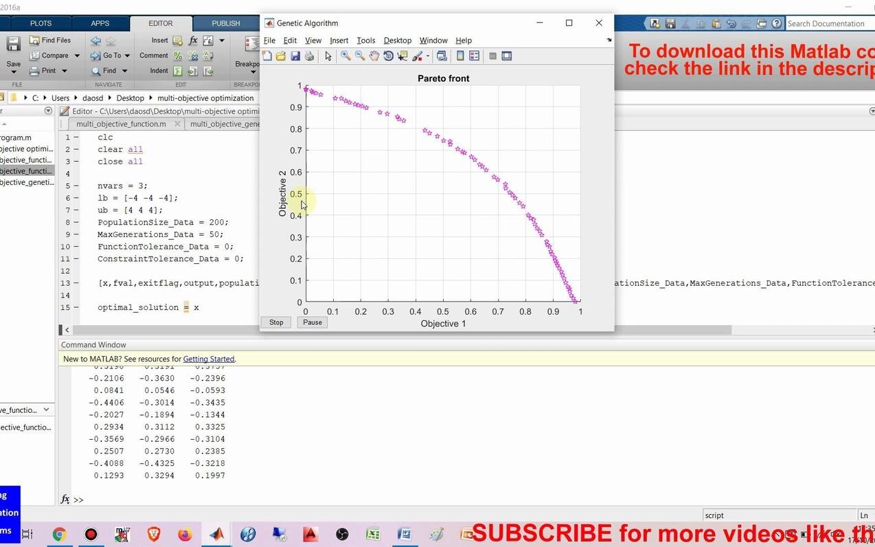 Matlab 中解决多目标优化问题多目标优化遗传算法求解 哔哩哔哩
