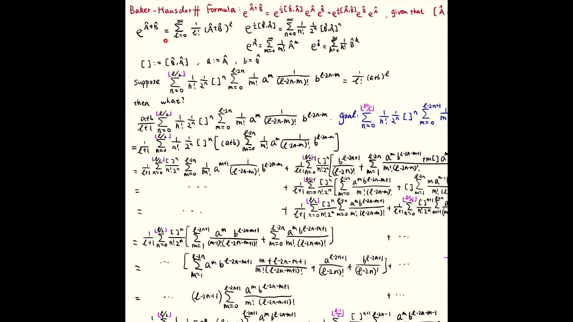 Baker-Hausdorff Formula 推导_哔哩哔哩_bilibili