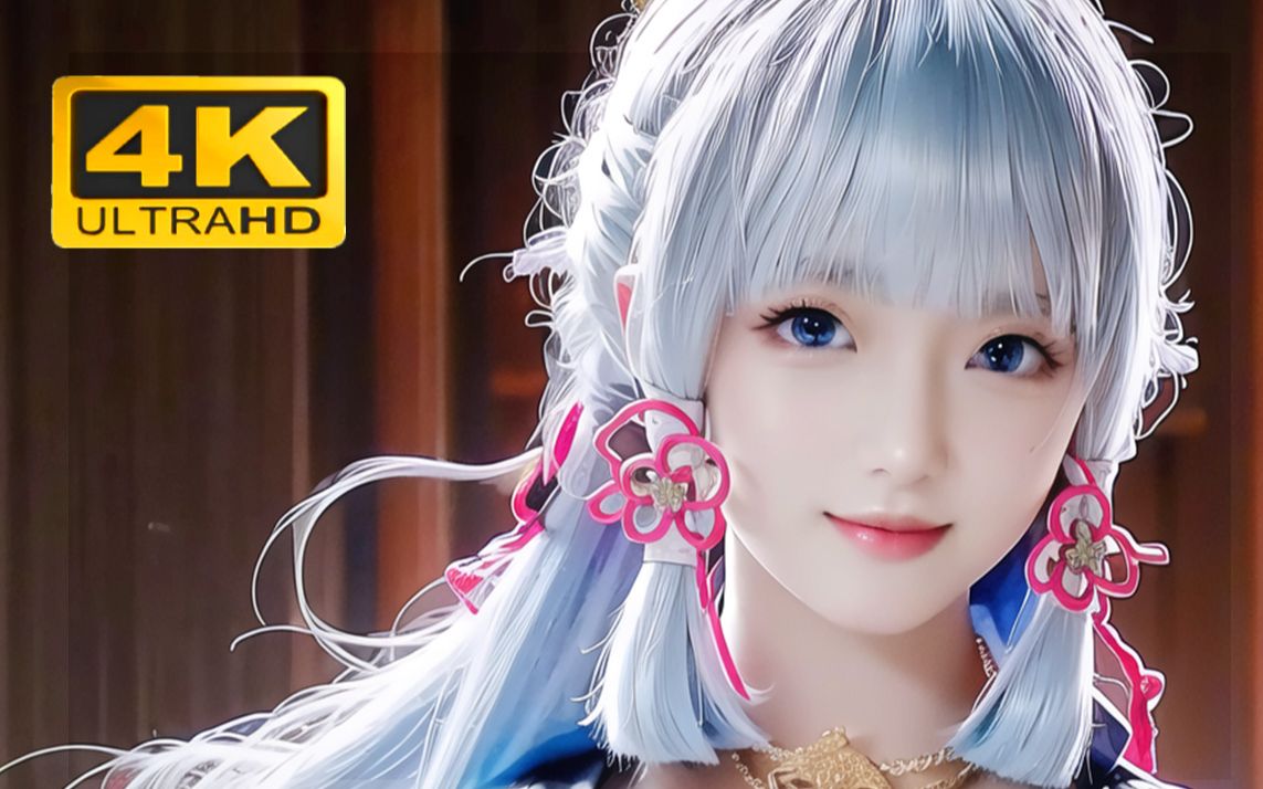【赛博coser】 4k画质 AI绘画 绝美 神里绫华 原神 AI coser - 视频下载 Video Downloader
