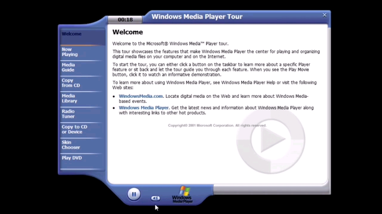 WMP9自带的flash动画-Windows Media Player Tour_哔哩哔哩_bilibili