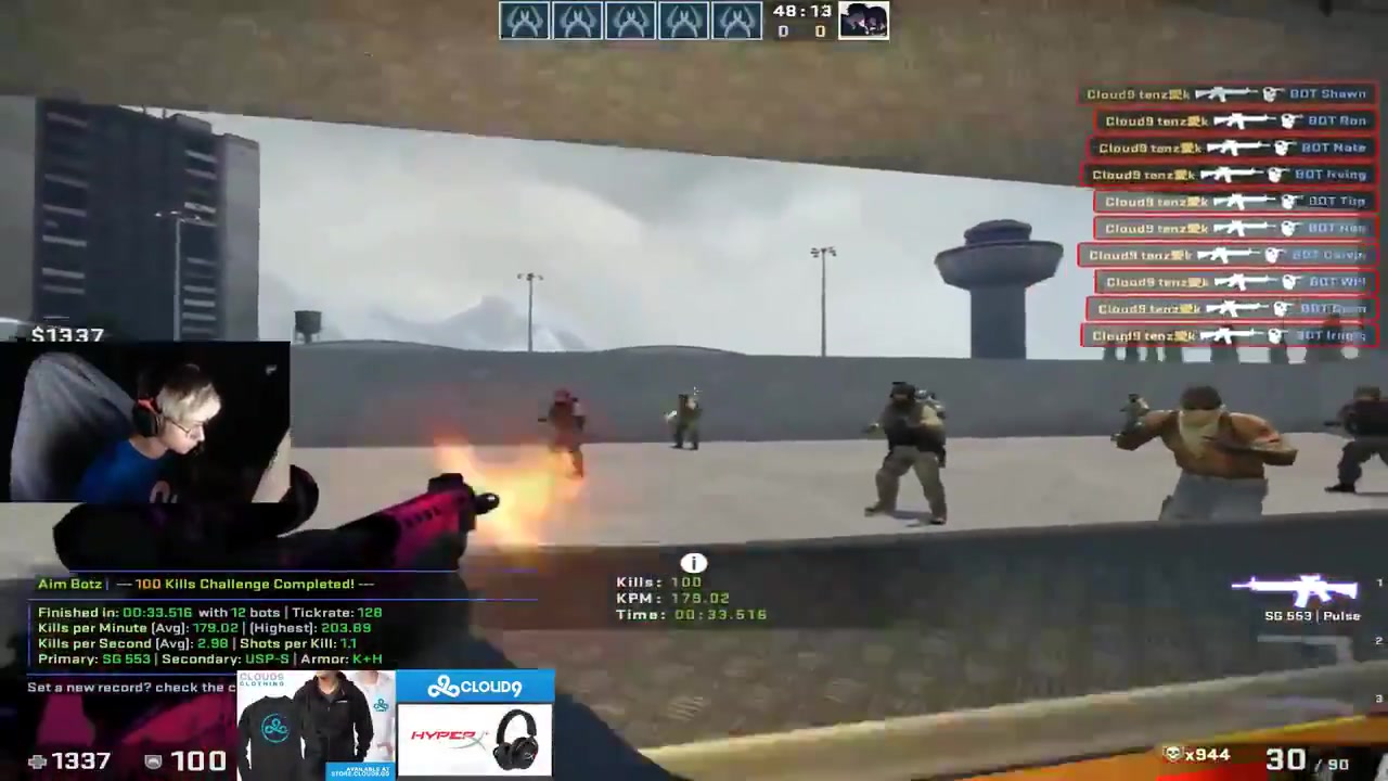 CSGO职业选手的训练日常 C9战队TenZ选手晒变态练枪演示_哔哩哔哩 (゜-゜)つロ 干杯~-bilibili