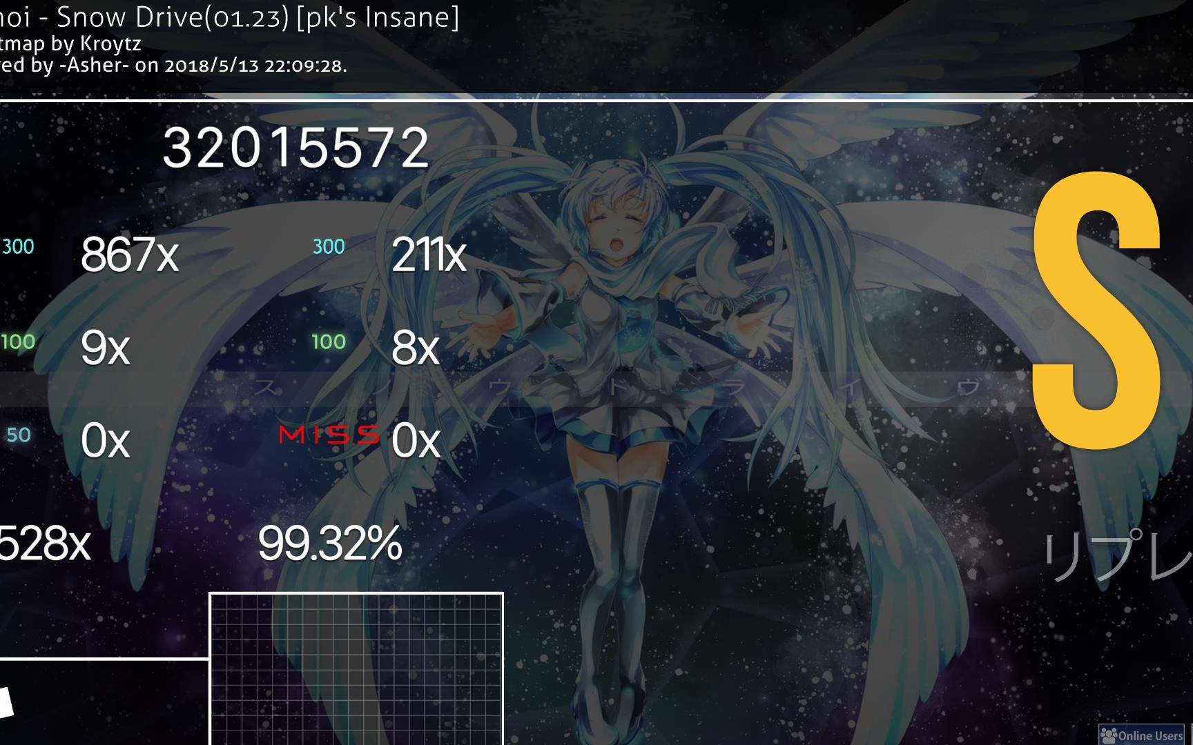 【osu！】snow drive [pk's insane] 伪fc留念_哔哩哔哩_bilibili