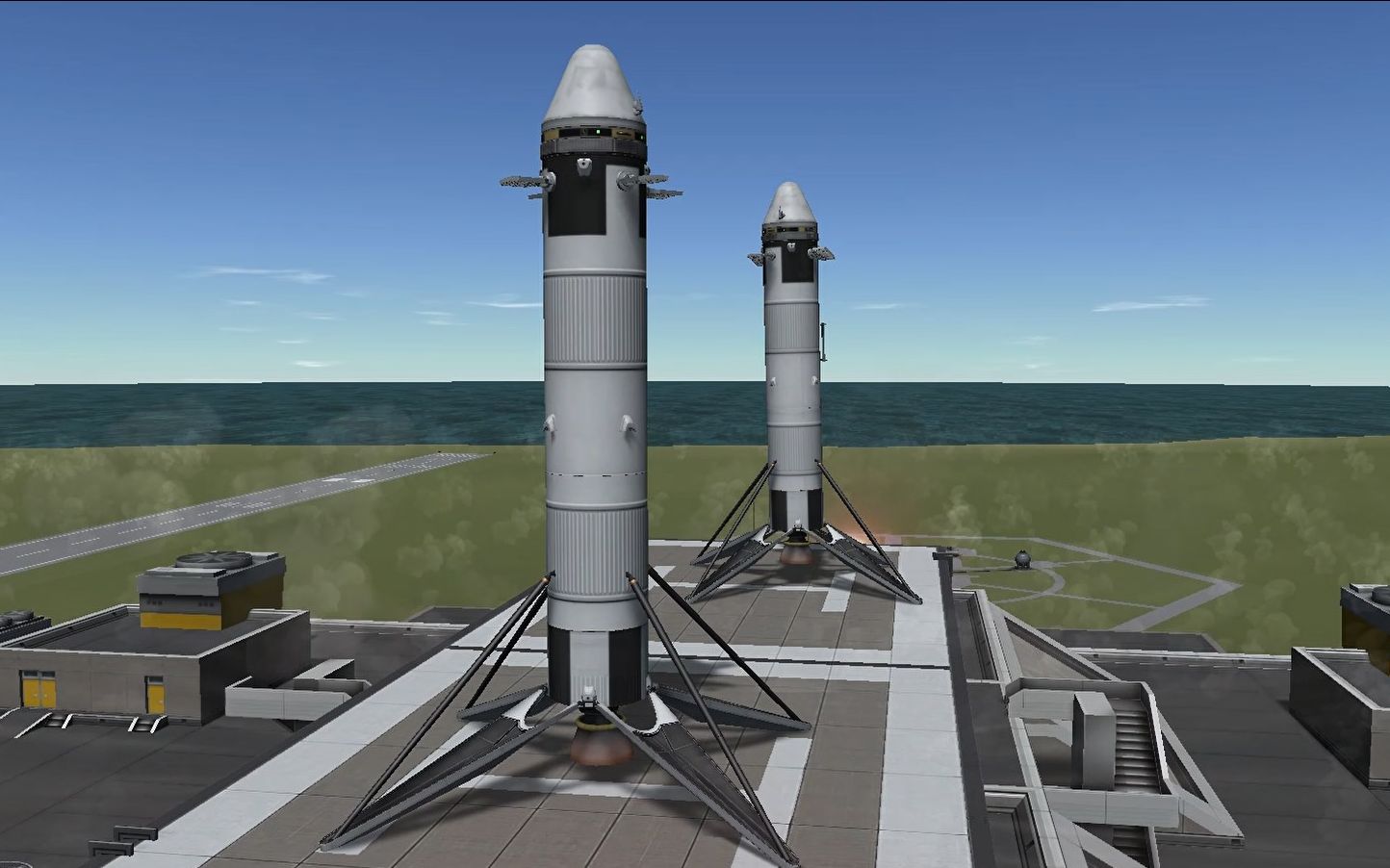 【KSP】两只助推同时回收到VAB楼顶_哔哩哔哩_bilibili