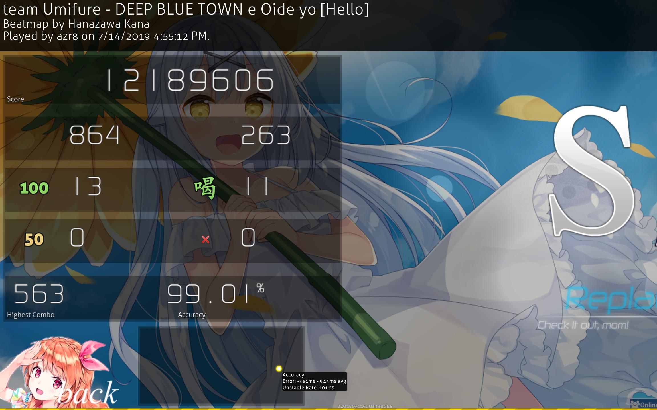 azr8 | team Umifure - DEEP BLUE TOWN e Oide yo [Hello] +HDDT 563/1196x ...