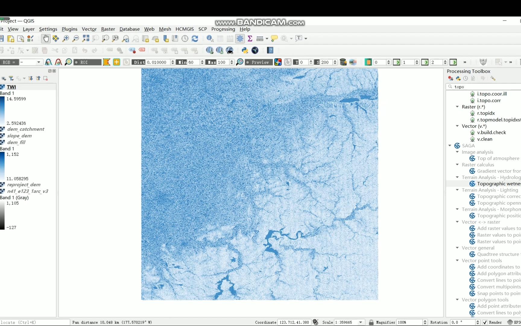 利用QGIS计算地形湿度指数（TWI）-三千思丶-三千思丶-哔哩哔哩视频