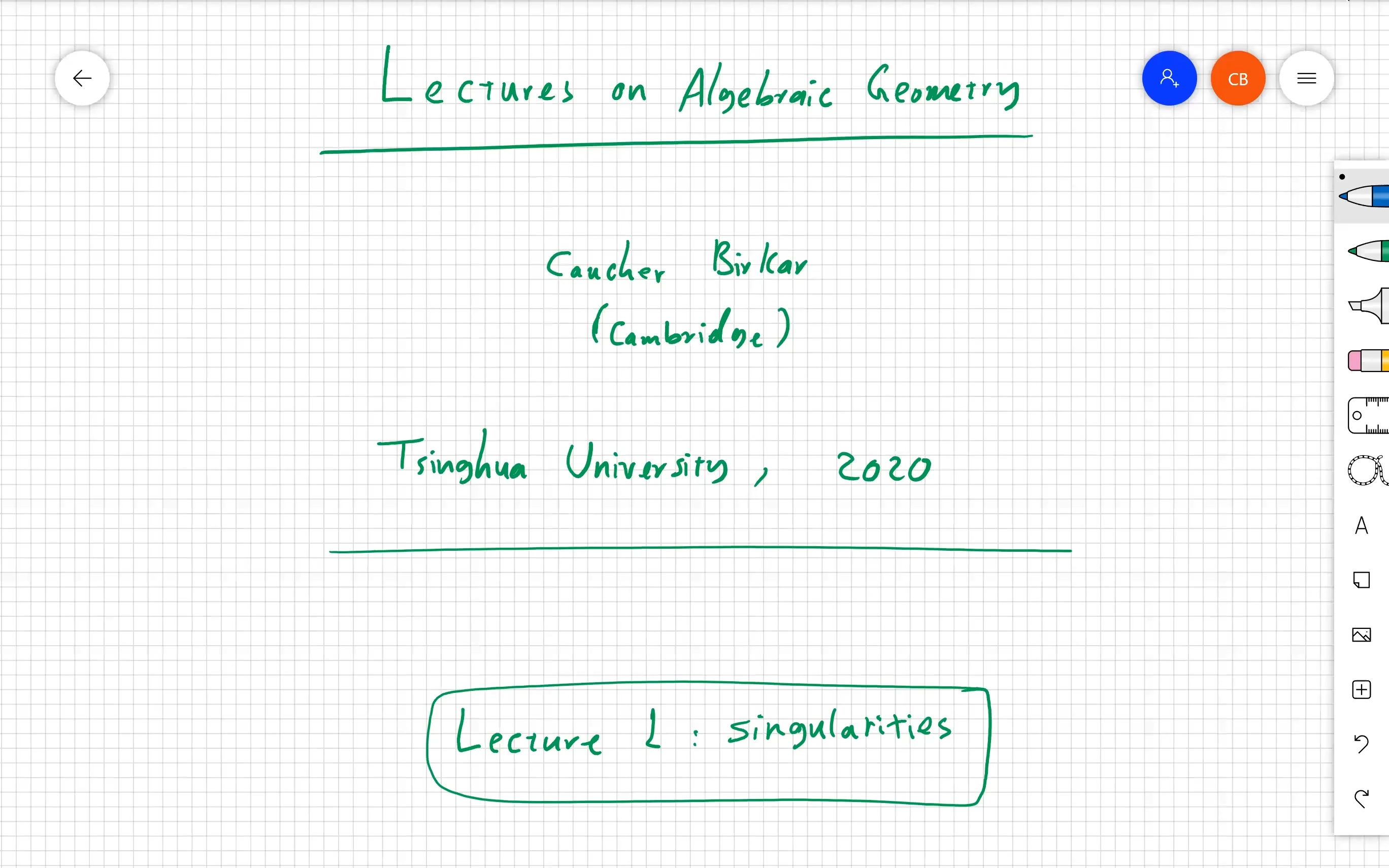 Caucher Birkar: Lectures on Algebraic Geometry 1_哔哩哔哩_bilibili