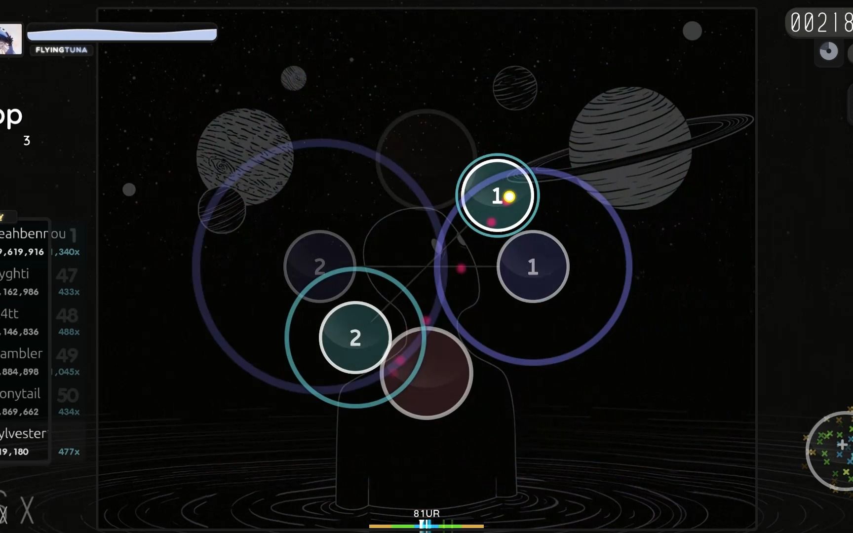 【OSU!】aim小练习（A FOOL MOON 主难 RX A rank）_OSU