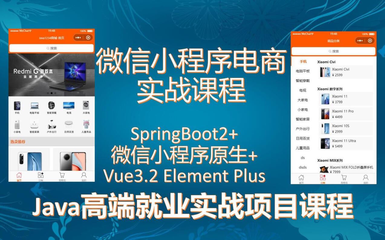 SpringBoot微信小程序电商实战项目课程 Vue3.2 Element P - 哔哩哔哩