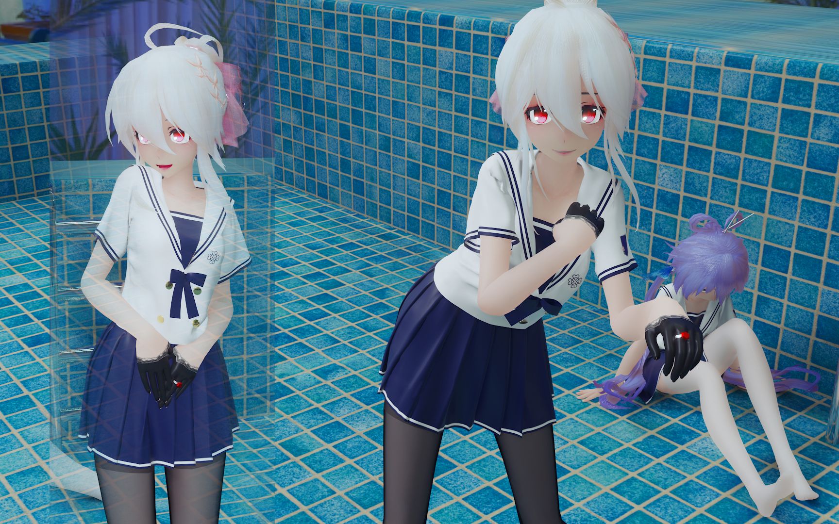 【EEVEE/布料解算】清凉夏日 要游泳嘛丨Haku Hot Summer_哔哩哔哩_bilibili