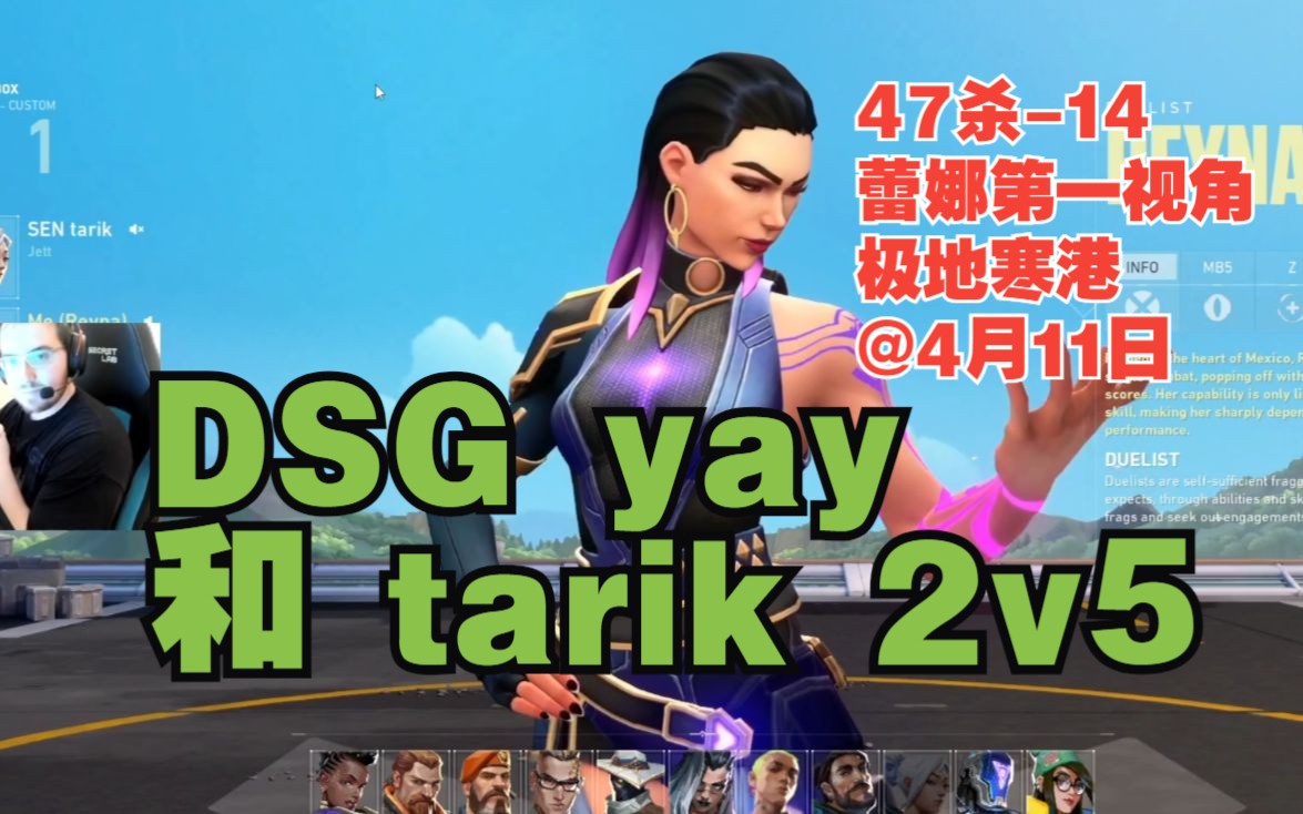 【valorant无畏契约】第一视角：DSG YAY 极地寒港-森寒冬港第一视角 reyna蕾娜-芮娜47杀-14 和塔子哥快乐2V5