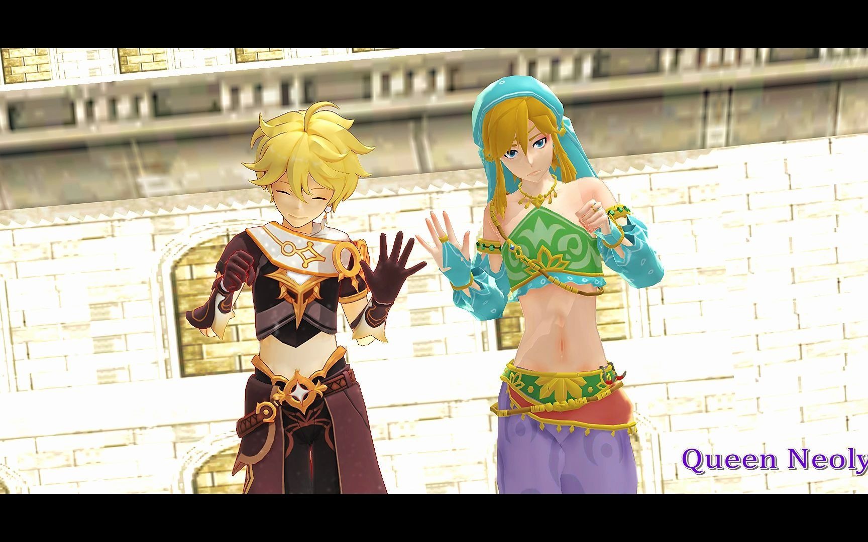 【MMD BOTW Zelda X Genshin Impact, 原神 Aether X Link BOTW - Ring Ding ...