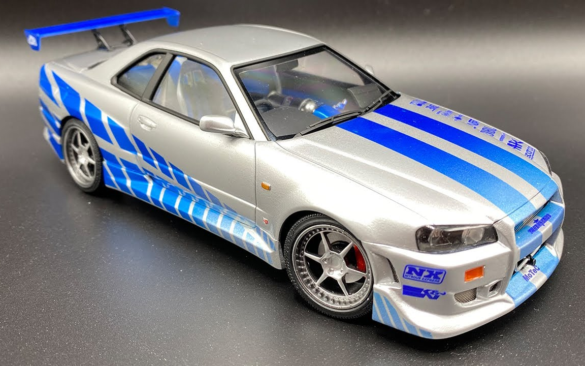 【The Scalemodeling Channel】 田宫 Nissan Skyline R34 GT-R（保罗沃克座驾）模型制作合集_哔哩 ...