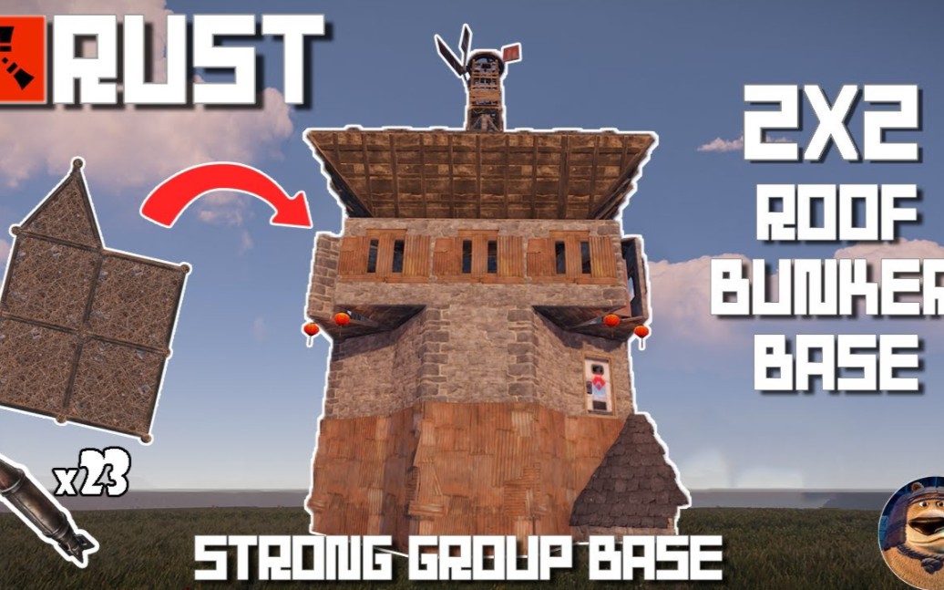 【腐蚀rust】2x2外扩炮楼系列，bunker斜屋顶封死_网络游戏热门视频