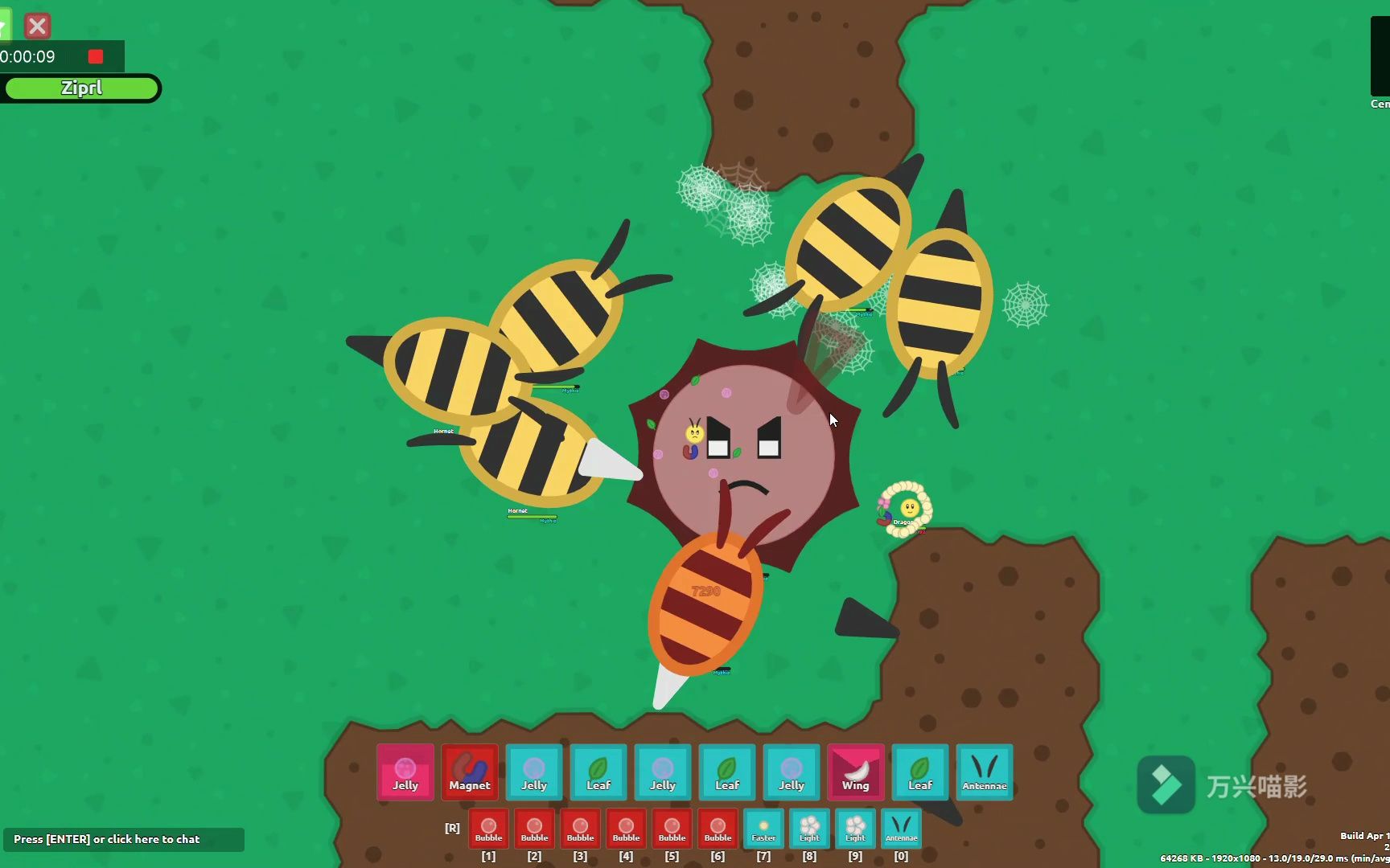 [florr.io jungle,maze]:healing-50%+mobile phone,skill issue?