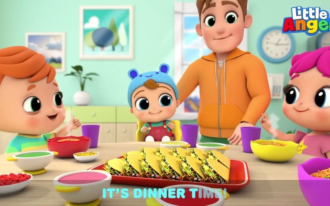 Meal Time Song Little Angel Kids Songs Nursery Rhymes (1)_哔哩哔哩_bilibili