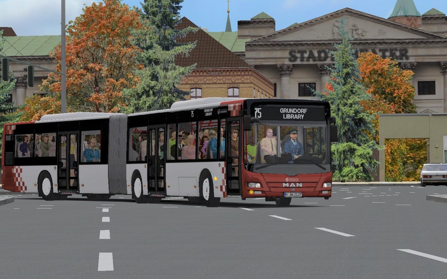 MAN大铰链 驾驶MAN A42行驶在Annespanic75路_哔哩哔哩bilibili