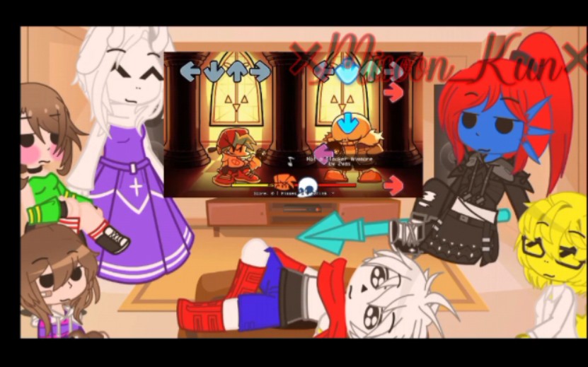 FNF and Undertale react to Chara VS BF Knife Fight (FNF and Undertale ...