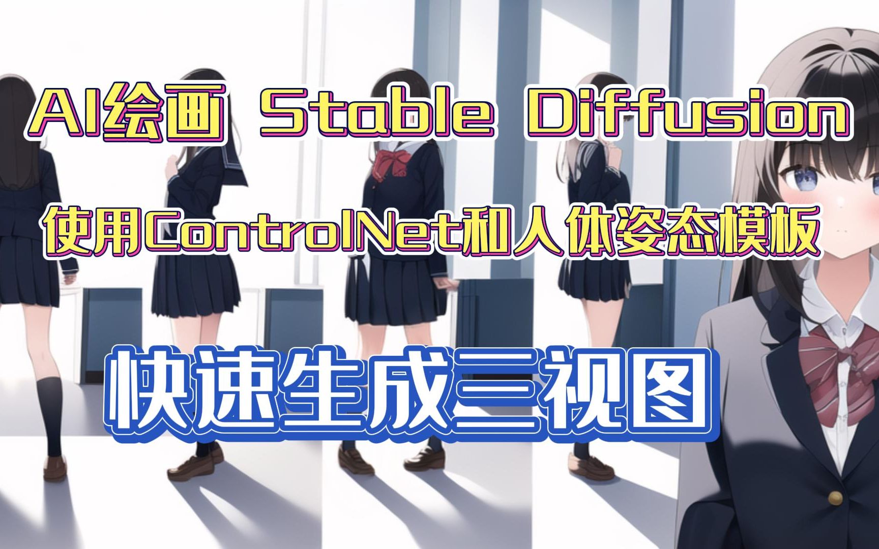 [AI绘画]网页轻松摆动作 无需参考图和安装3d软件[controlnet扩展使用]