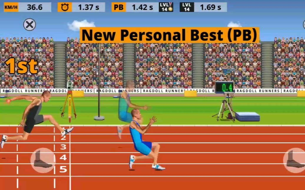 《Ragdoll runners》10m（easy）PB1.37s！！（手机版）_哔哩哔哩_bilibili