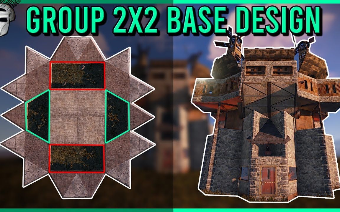 Rust-建筑教学 适合3-6人 2X2扩建 peekdowns_哔哩哔哩_bilibili