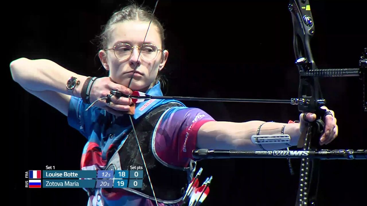 【国际箭联】2020尼姆青年射箭锦标赛｜青年女子反曲弓铜牌比赛 Louise Botte v Maria Zotova_哔哩哔哩_bilibili