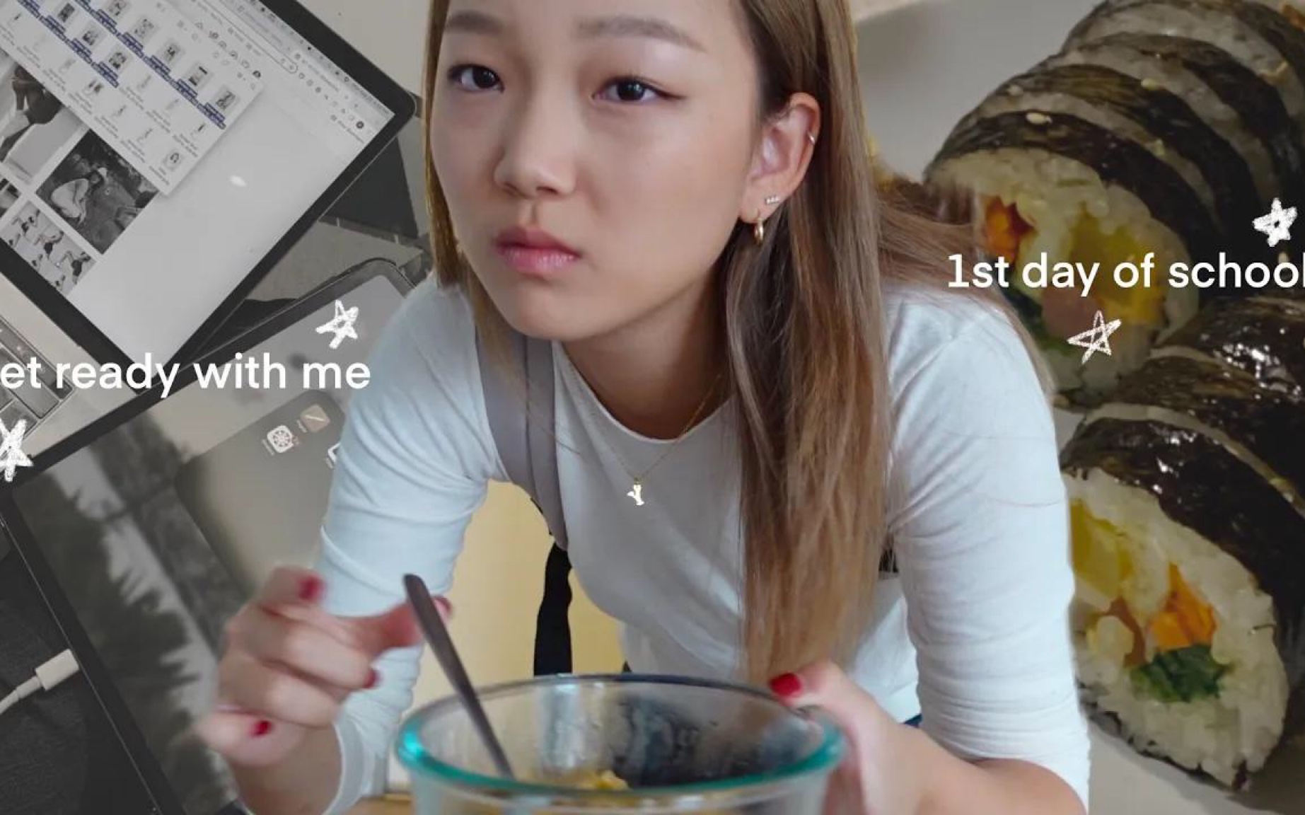 「youjin」重回学校,超快速GRWM,午餐, solo cooking 👩🏻‍🍳_哔哩哔哩_bilibili