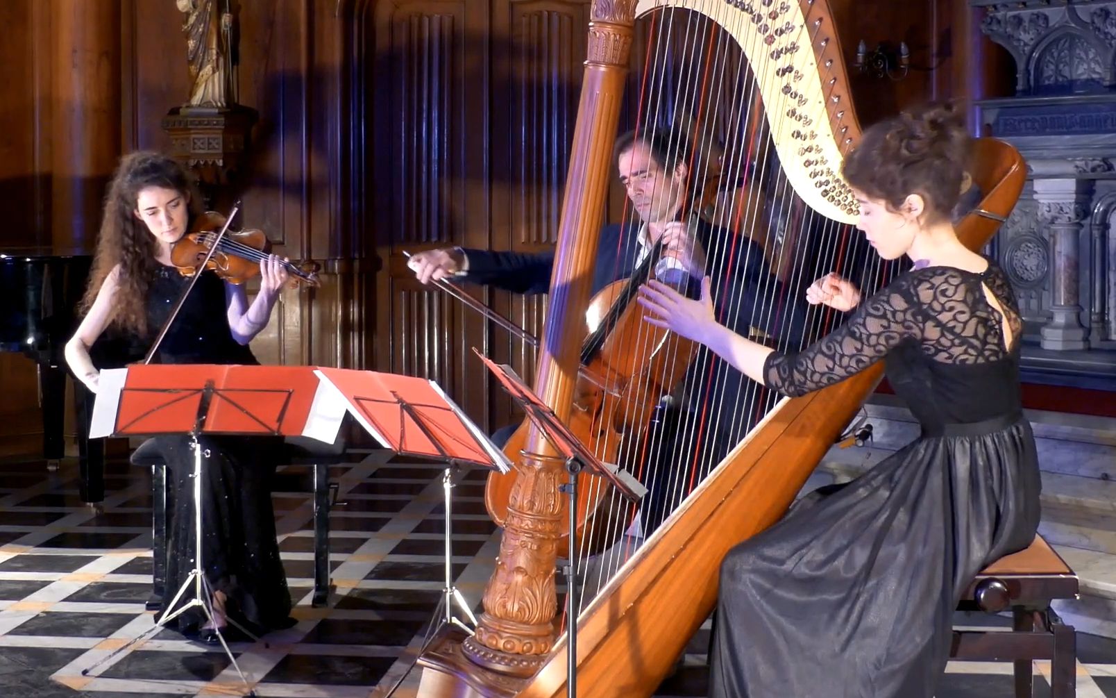 【竖琴·提琴】音乐会现场演奏Karol Beffa《Soleil Noir》第二乐章 Douloureux-竖琴家赫露-竖琴家赫露-哔哩哔哩视频