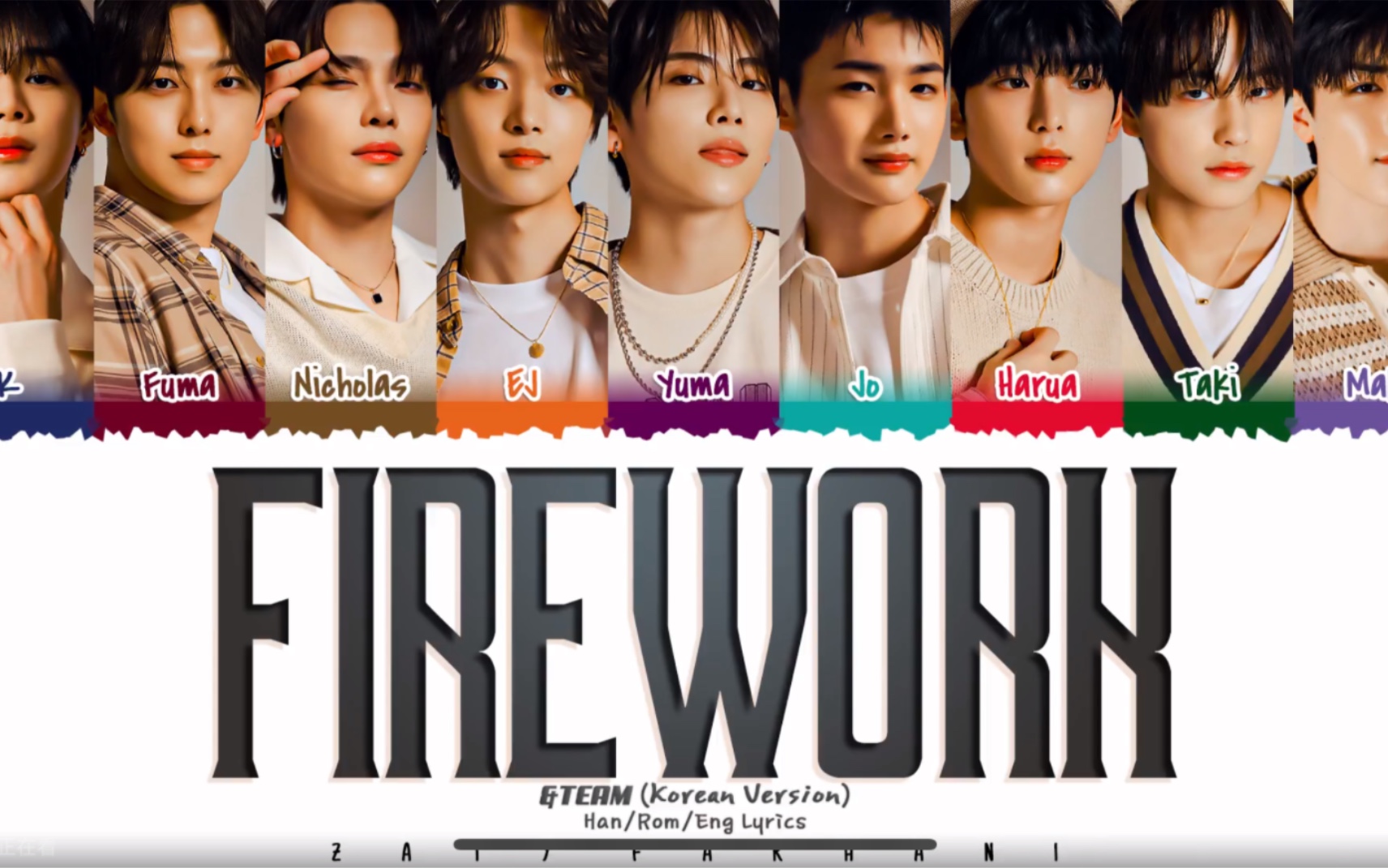 &TEAM‘FIREWORK’（日语版）歌词/罗马音-摩诘D-摩诘D-哔哩哔哩视频