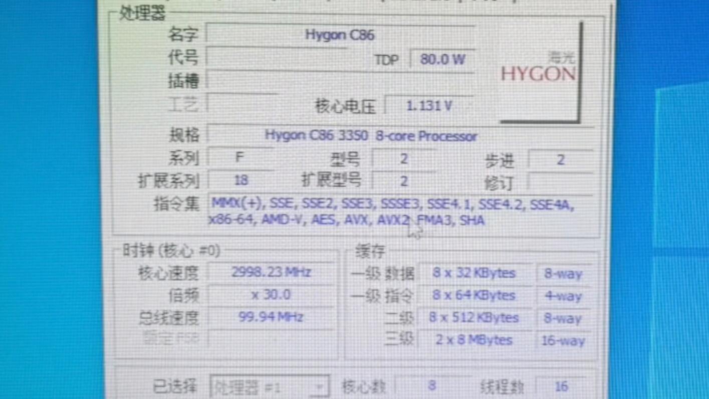 ！国产海光～HYGON海光C86 3350处理器默频状态下性能参数和CPU-Z测 - 哔哩哔哩