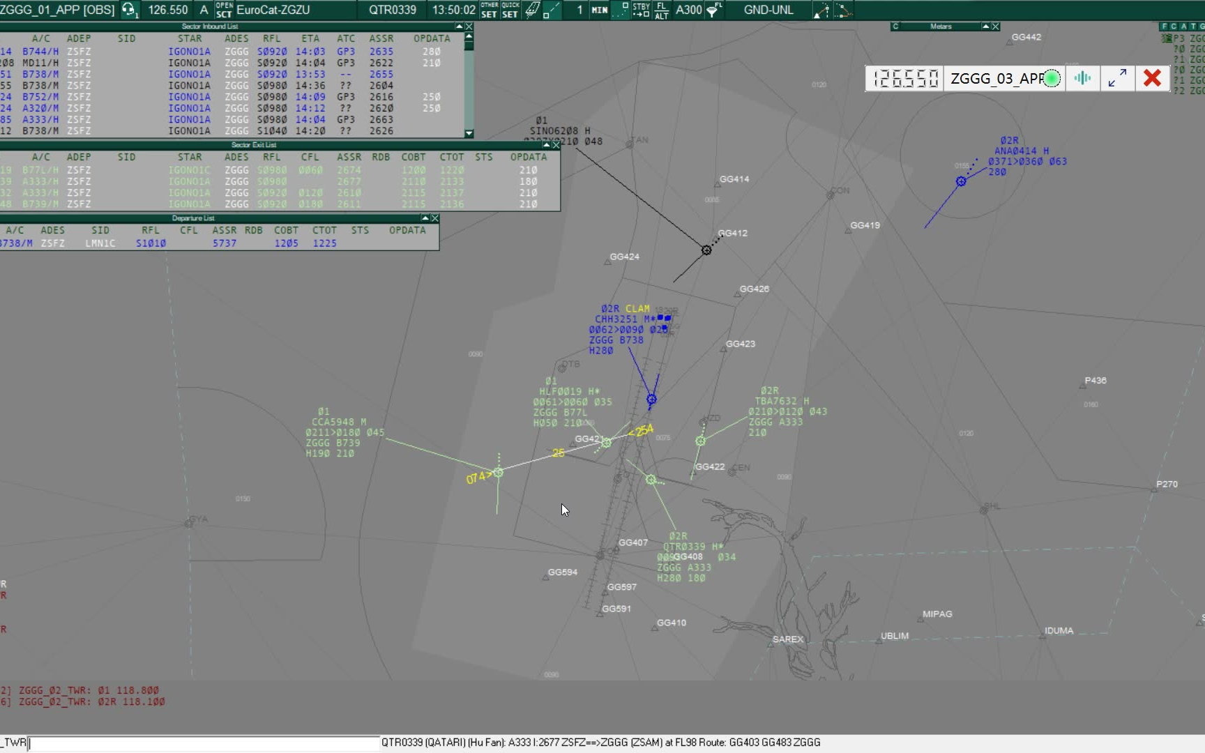 【Euroscope】两条跑道做出了一条的效率 | SINOFSX 汉莎-海岸航空同好社2023.1.14活动 广州进近雷达录像 - 视频下载 ...