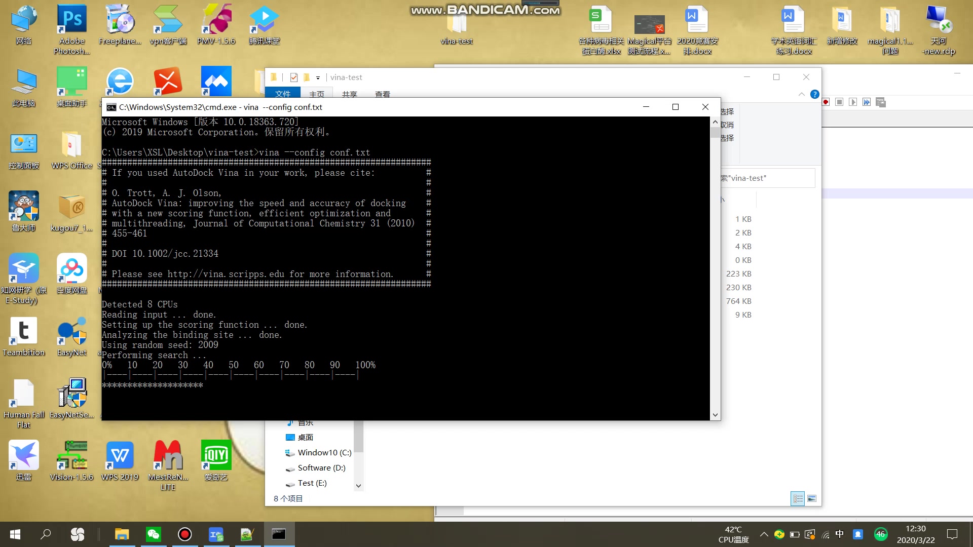 利用autudock vina将1000个配体与蛋白质进行分子对接