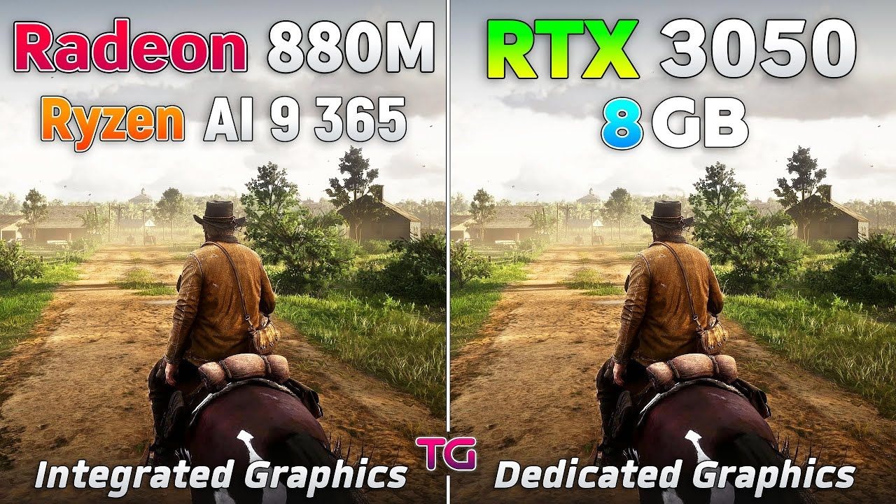 Radeon 880M vs RTX 3050 8GB | 1080p分辨率10款游戏对比测试 | 作者：Testing Games-KG ...