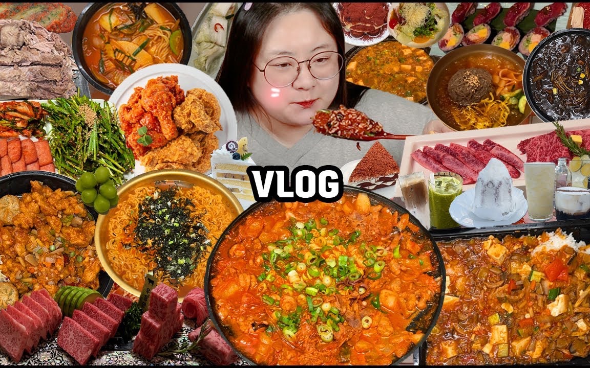 B.LOVELY 】美食vlog 麻婆豆腐&海鲜面&炸酱面&左宗棠鸡&炖排骨&辣味肥肠&午餐肉&紫菜拌饭-灰鸟入被窝-灰鸟入被窝-哔哩哔哩视频